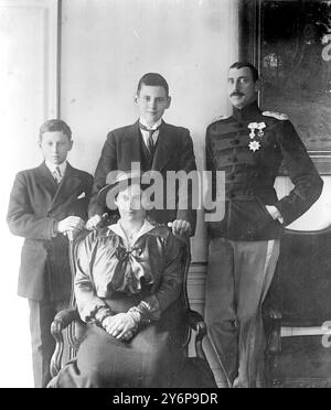 WW1 family portrait with father in the army and one young son wearing ...