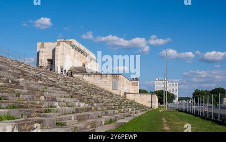 The grandstand at the Zeppelin Field (Zeppelinfeld) Nazi Party rally ...