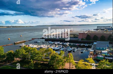 Aerial view of Charlottetown, the capital and largest city of the ...