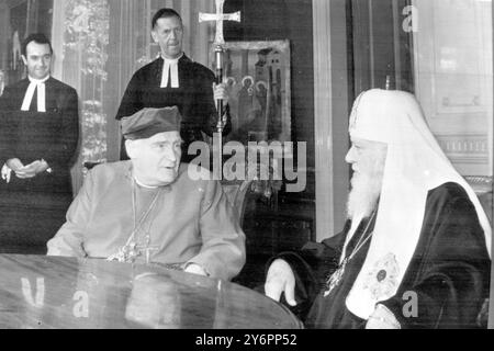 THE PATRIARCH ALEXII WITH ARCHBISHOP OF CANTERBURY MICHAEL RAMSEY IN ...