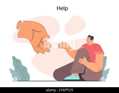 Good action or deed set. Concept of support and kindness sharing in ...