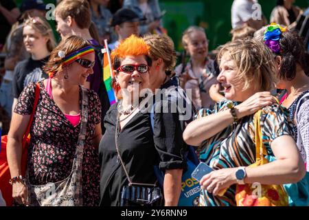 Women at Helsinki Pride 2024 Parade on Mannerheimintie in Helsinki ...