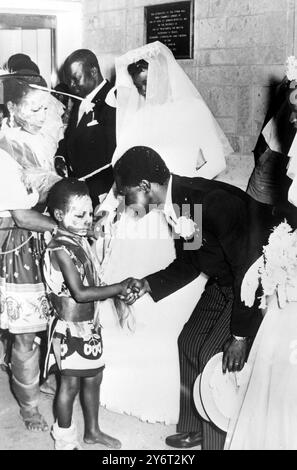 TOM MBOYA IN A CHURCH WEDS PAMELA ODEDE / 22 JANUARY 1962 Stock Photo ...