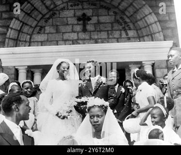 TOM MBOYA IN A CHURCH WEDS PAMELA ODEDE / 22 JANUARY 1962 Stock Photo ...