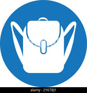 Backpack icon vector, filled flat sign, solid pictogram isolated on ...