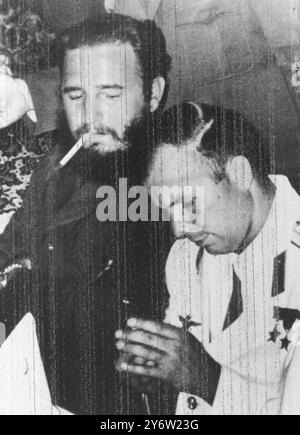 SOVIET COSMONAUT YURI GAGARIN WITH FIDEL CASTRO IN CUBA / 25 JULY 1961 ...
