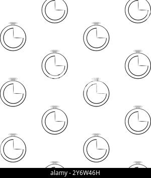 alarm clock icon sign. Seamless pattern with geometric texture. Vector ...