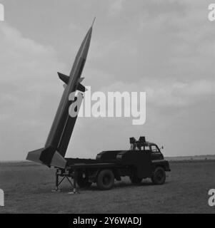 GUIDED MISSILE AND ROCKETS BLUE WATER IN FIRING POSITION 17 MAY 1961 ...