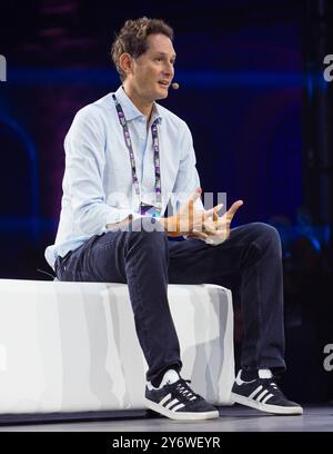 Ferrari chairman and Exor CEO John Elkann looks on before the F1 Grand ...