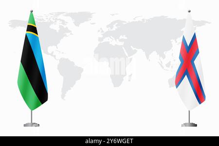 Tanzania and Faroe Islands flags for official meeting against ...
