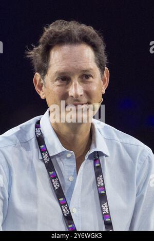 Ferrari chairman and Exor CEO John Elkann looks on before the F1 Grand ...