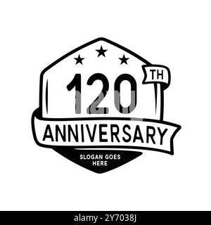 120 years anniversary celebration hexagon design template. 120th ...