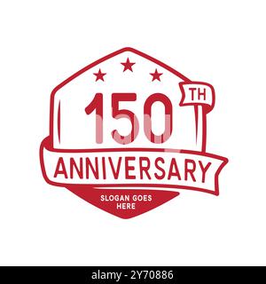 150 years anniversary celebration hexagon design template. 150th ...