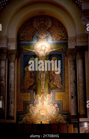 The Basilique de la Visitation. Holy Trinity. The crucifixion, Jesus on ...
