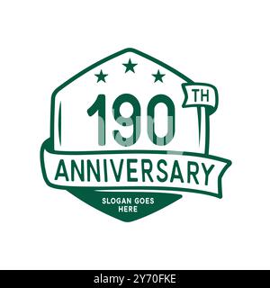 190 years anniversary celebration hexagon design template. 190th ...