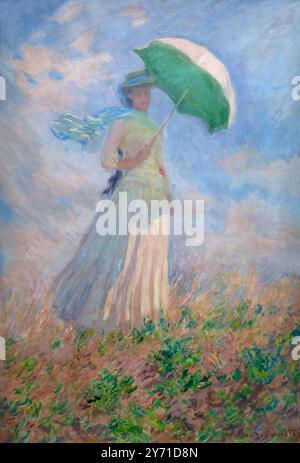 Woman with a Parasol Facing Right 1886 oil painting in frame by Claude ...