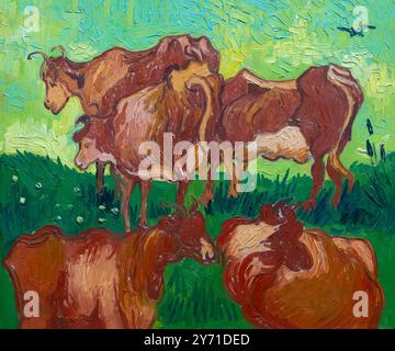Cows by Vincent Van Gogh 1890. Lille Palace of Fine Arts in France ...