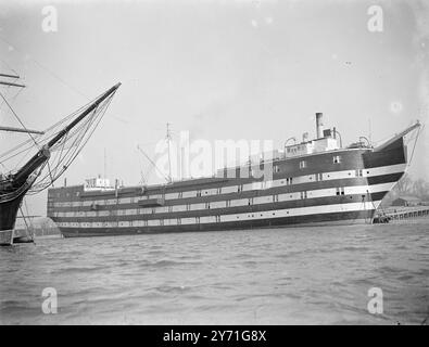 Cadets and a new HMS Worcester training ship.1940 Stock Photo - Alamy