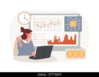 Real-Time Sales Insights with AI abstract concept vector illustration ...