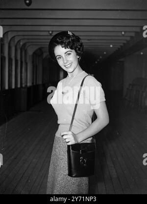 Sixteen -year-old film actress ELIZABETH TAYLOR , arrived back in ...