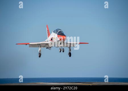 ATLANTIC OCEAN (Sept. 23, 2024) -- A T-45C Goshawk training aircraft ...