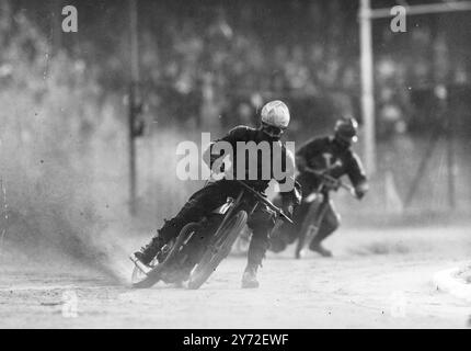 Thrills on the cinder track. 6 August 1947 Stock Photo - Alamy