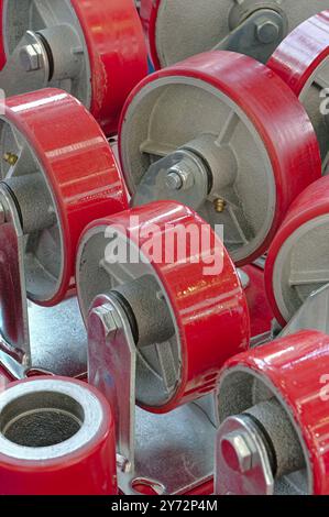 cart wheels or trolley wheel metal transportation Stock Photo - Alamy
