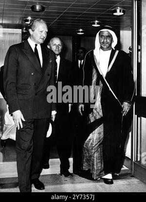 The ruler of Dubai , Sheikh Rashid II bin Saeed Al Maktoum is greeted ...