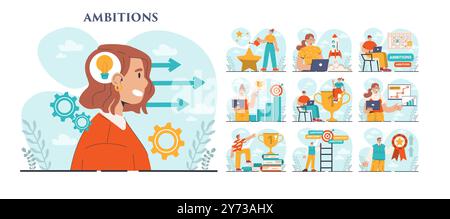 Ambitions set. Motivation to success, aspiration and effort for ...