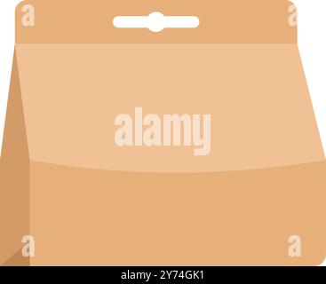 Simple brown paper bag is standing up with the top folded over. Brown ...