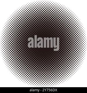Monochrome Round Halftone Pattern Isolated On A White Background ...