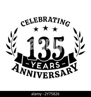 135th anniversary celebration design template. 135 years vector and ...