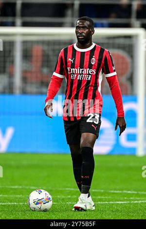 Fikayo Tomori of AC Milan during the Italian cup, Coppa Italia, quarter ...