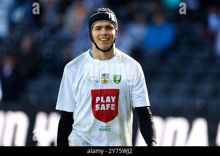 Derby County goalkeeper Jacob Widell Zetterstrom during the Sky Bet ...