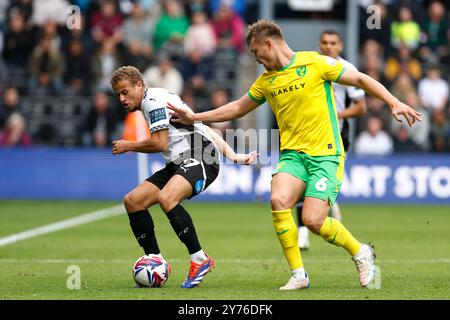 Norwich City's Callum Doyle (left) appears dejected at the final ...