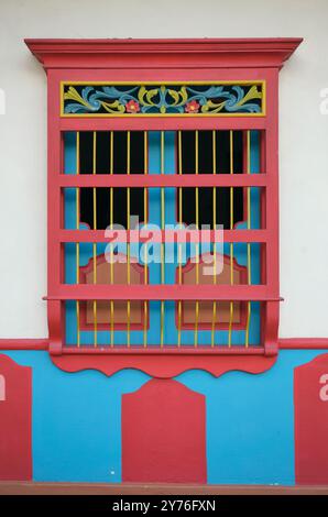 traditional colourful window in guatape, Colombia Stock Photo - Alamy