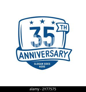 35 years anniversary celebration shield design template. 35th ...