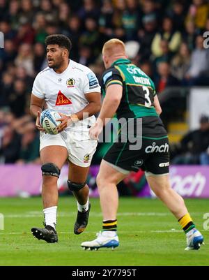Exeter Chiefs' Rus Tuima in action during the Gallagher Premiership ...