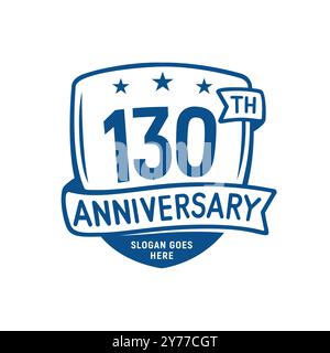 130 years anniversary celebration shield design template. 130th anniversary logo. Vector and ...