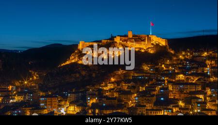Evening view of the historical Kastamonu Castle. Turkey travel ...