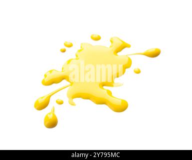 Blot of yellow printer ink isolated on white Stock Photo - Alamy