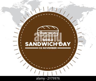 World Sandwich Day, 03 November Sandwich Day, greeting card, editable ...