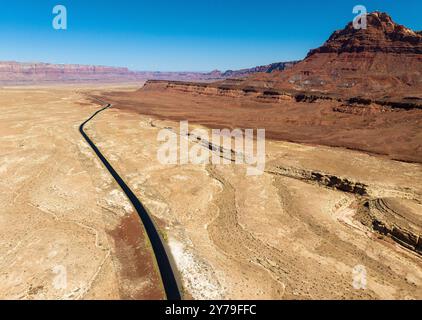 Highway cuts through Red Rock Canyon, Nevada Stock Photo - Alamy