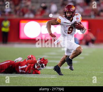Iowa State wide receiver Jayden Higgins (WO18) poses for a portrait at ...
