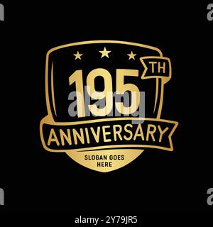 195 years anniversary celebration shield design template. 195th ...