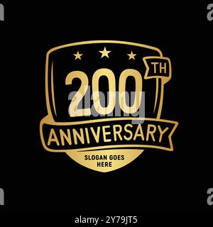 200 years anniversary celebration shield design template. 200th ...