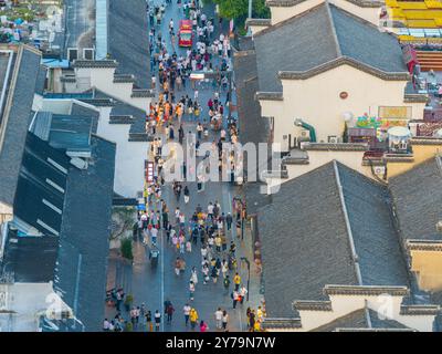 Tourists visit the Confucius Temple scenic area in Nanjing City, east ...