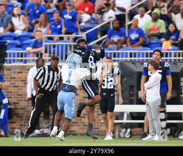 North Carolina wide receiver Jordan Shipp (1) runs in front of Central ...