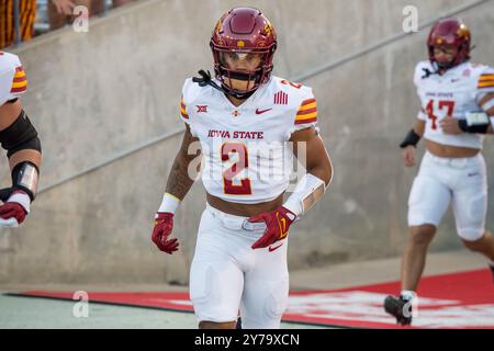 Iowa State defensive back Jamison Patton (2) celebrates a win over ...