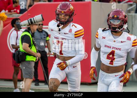 Iowa State defensive back Malik Verdon runs a drill at the NFL football ...